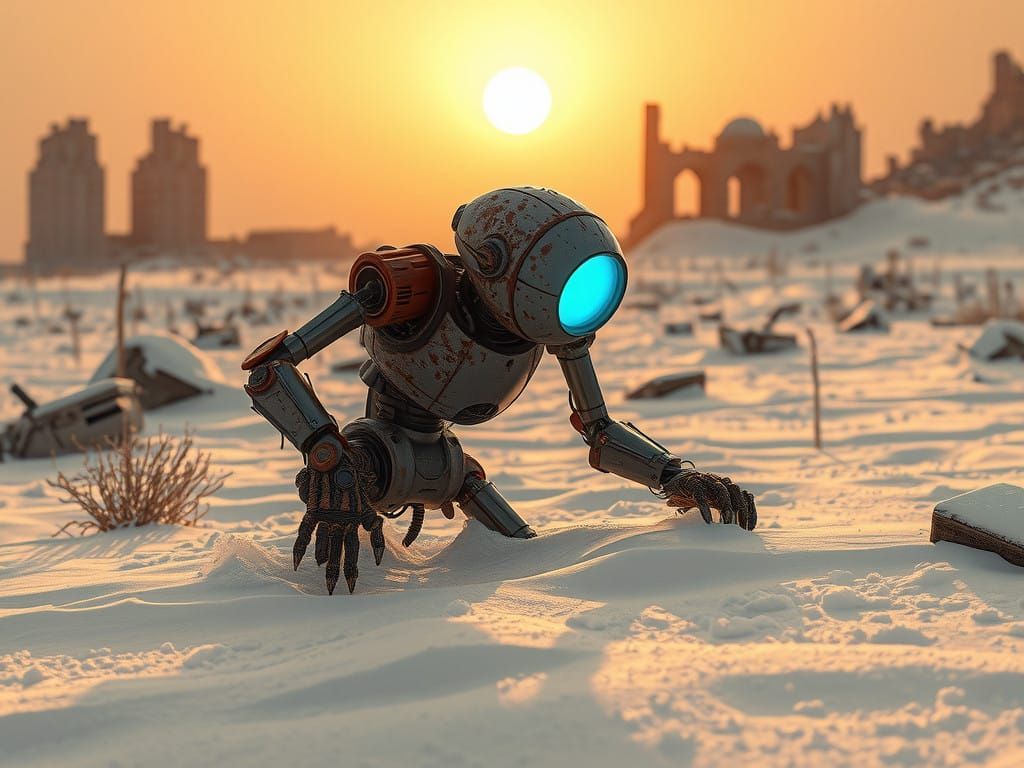 Years after the last battle... - Weathered Android Emerges ...