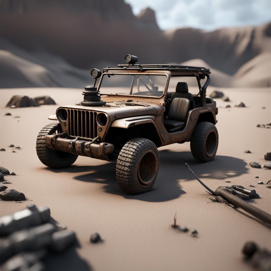 Making a miniature Post apocalyptic jeep - AI Generated Artwork ...