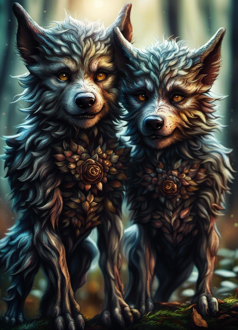 Werwolf siblings - AI Generated Artwork - NightCafe Creator