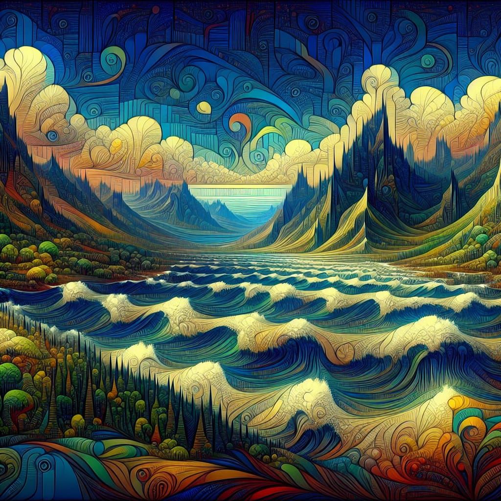 On a wave of mutilation - AI Generated Artwork - NightCafe Creator