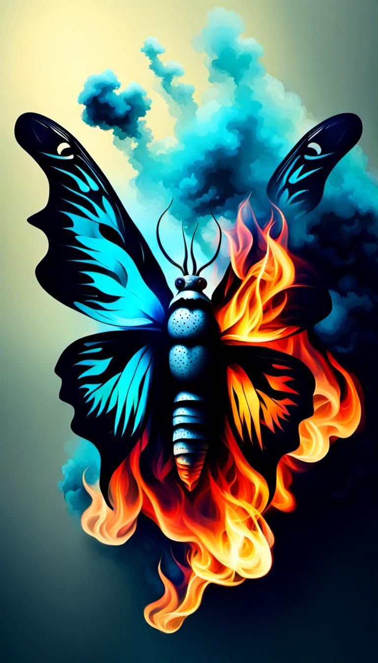 Moth Fire - AI Generated Artwork - NightCafe Creator