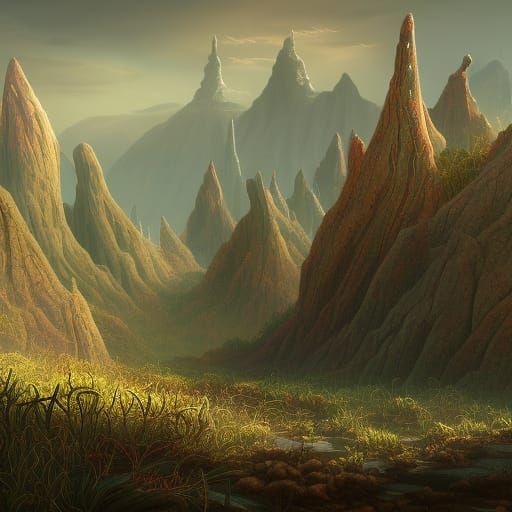 Sun swept valley - AI Generated Artwork - NightCafe Creator