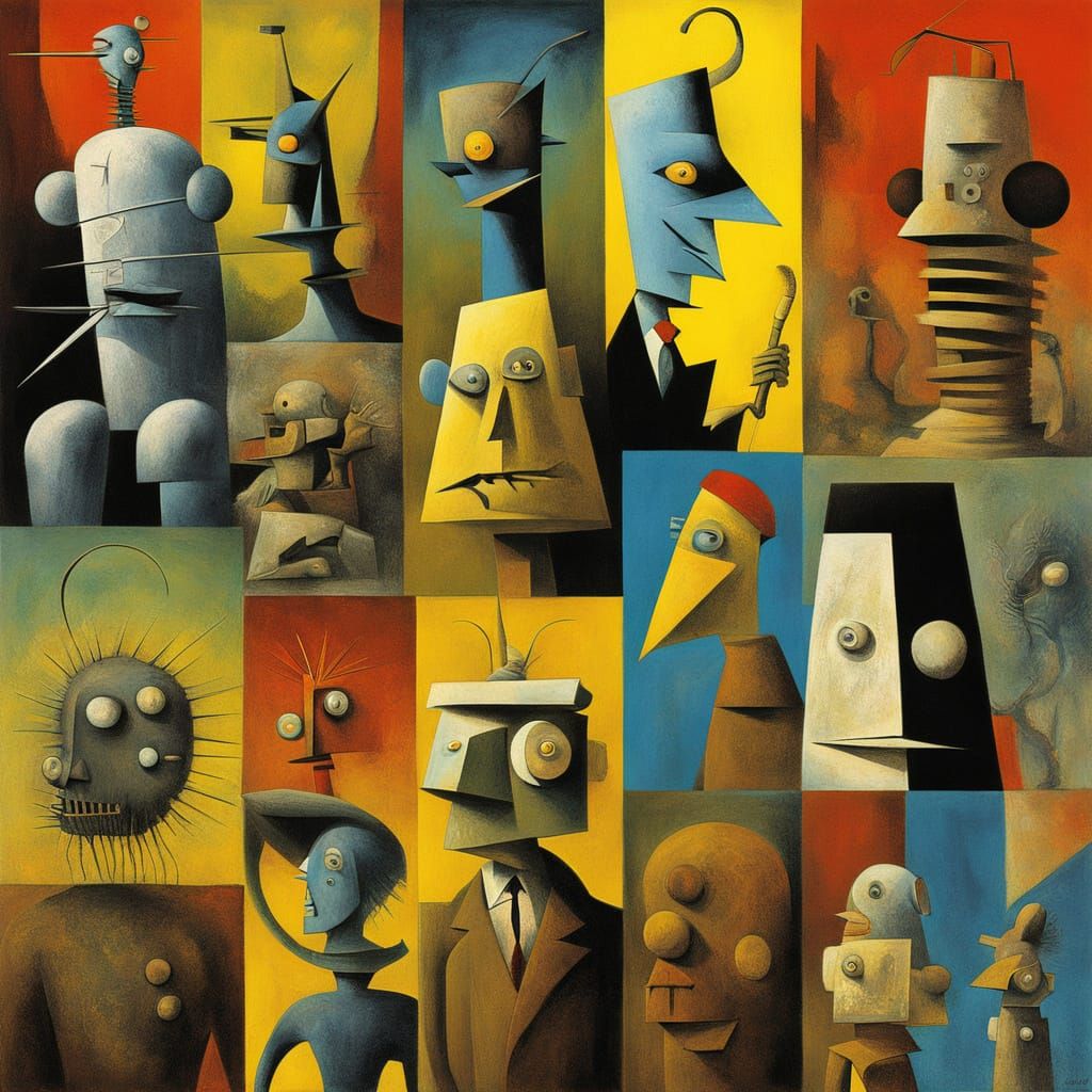 Cyberpunk Robot Nightmares in Abstract Cubism - AI Art