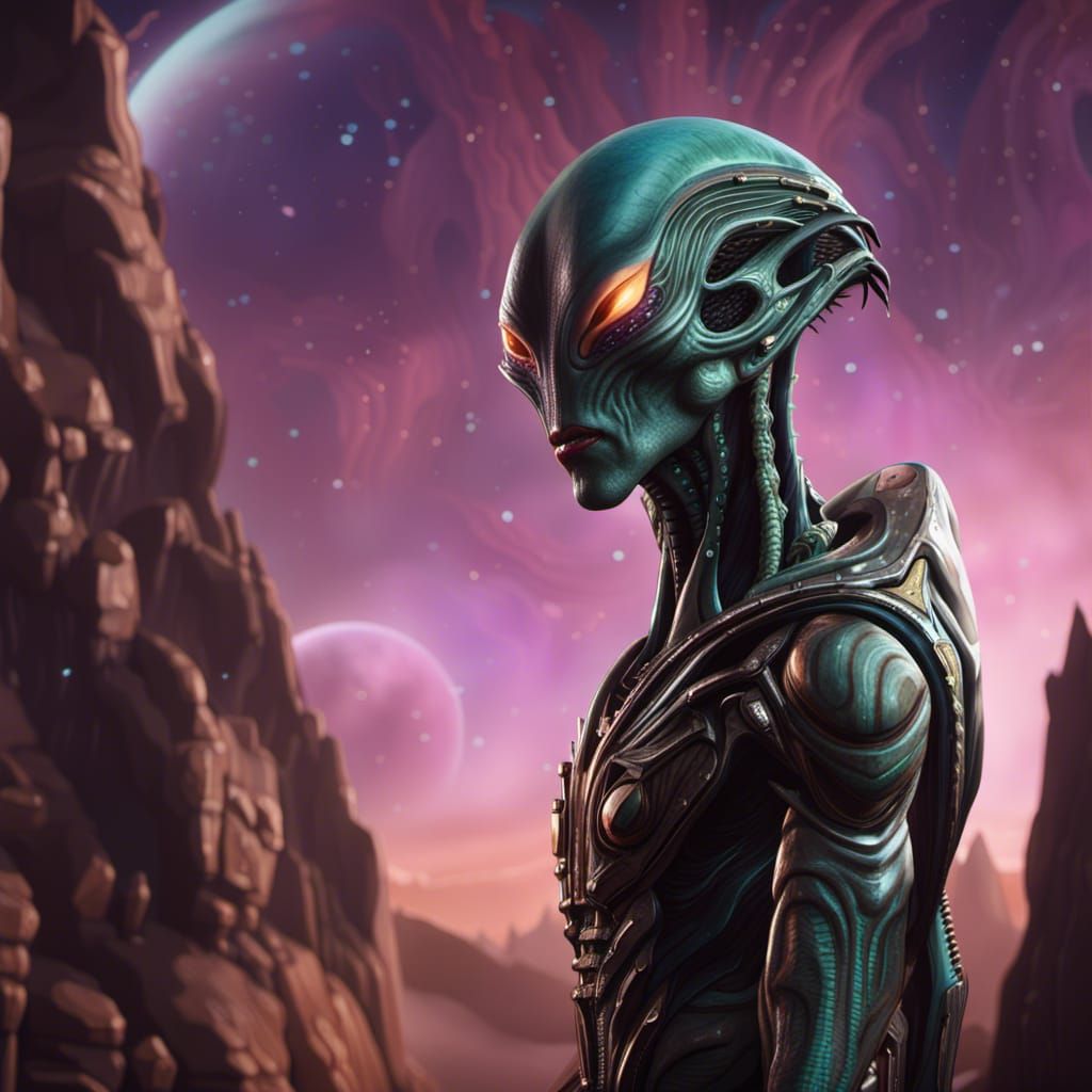 Alien in the style of a stellaris portrait - AI Generated Artwork ...