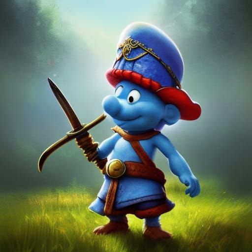 Smurf warrior - AI Generated Artwork - NightCafe Creator