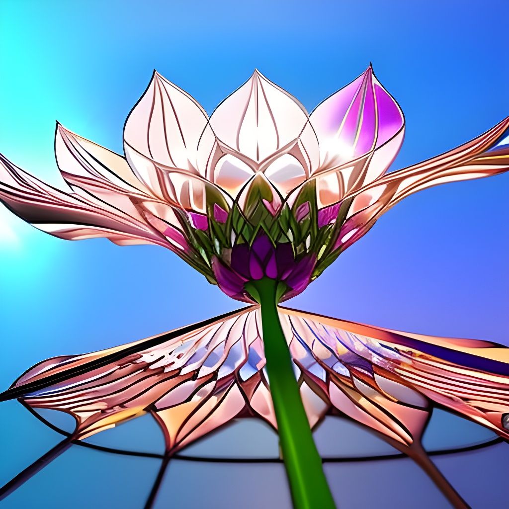3D Purple Stained Glass Flower - AI Generated Artwork - NightCafe Creator