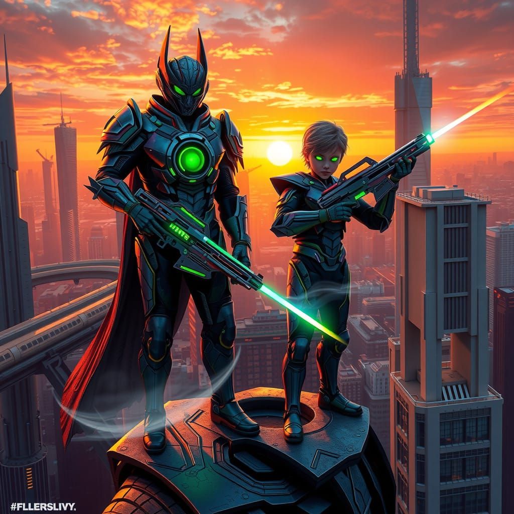 Sentinels, father and son - Cyberpunk Guardians of the City ...