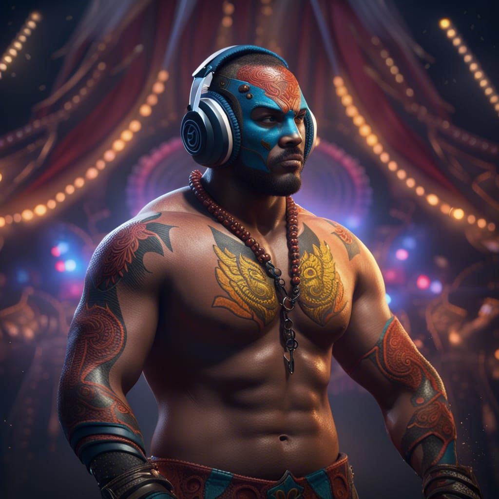 dj male wrestler - AI Generated Artwork - NightCafe Creator