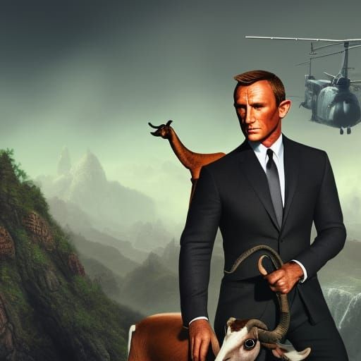 James Bond on a goat in Russia - AI Generated Artwork - NightCafe Creator