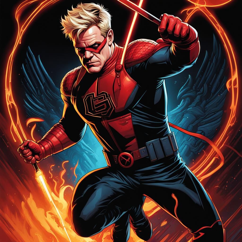 Gordon Ramsay as Daredevil - AI Generated Artwork - NightCafe Creator