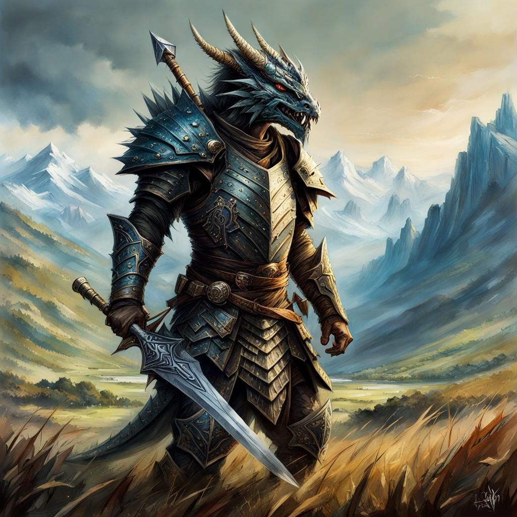 Dragonborn knight - AI Generated Artwork - NightCafe Creator