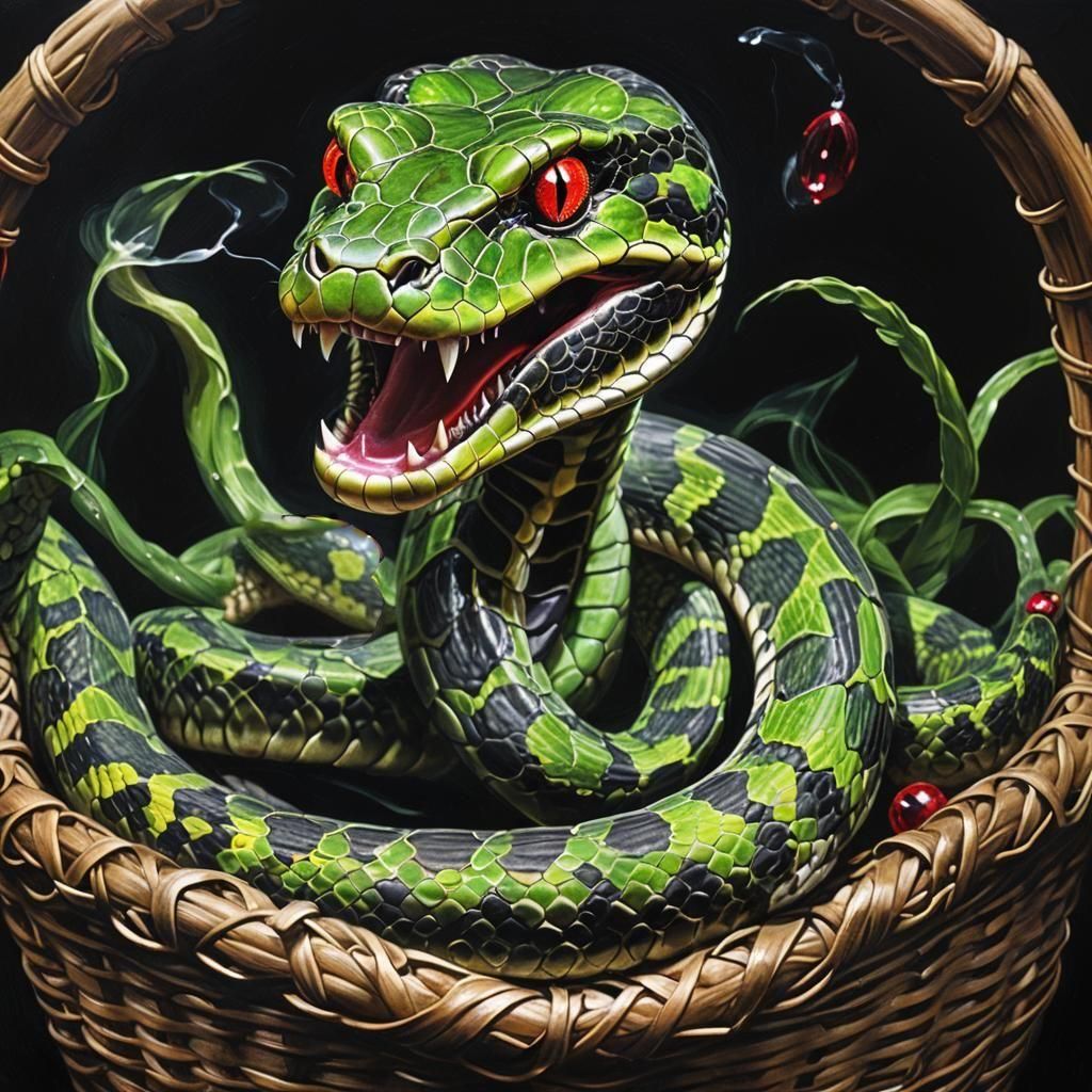 Snake in a Basket - AI Generated Artwork - NightCafe Creator