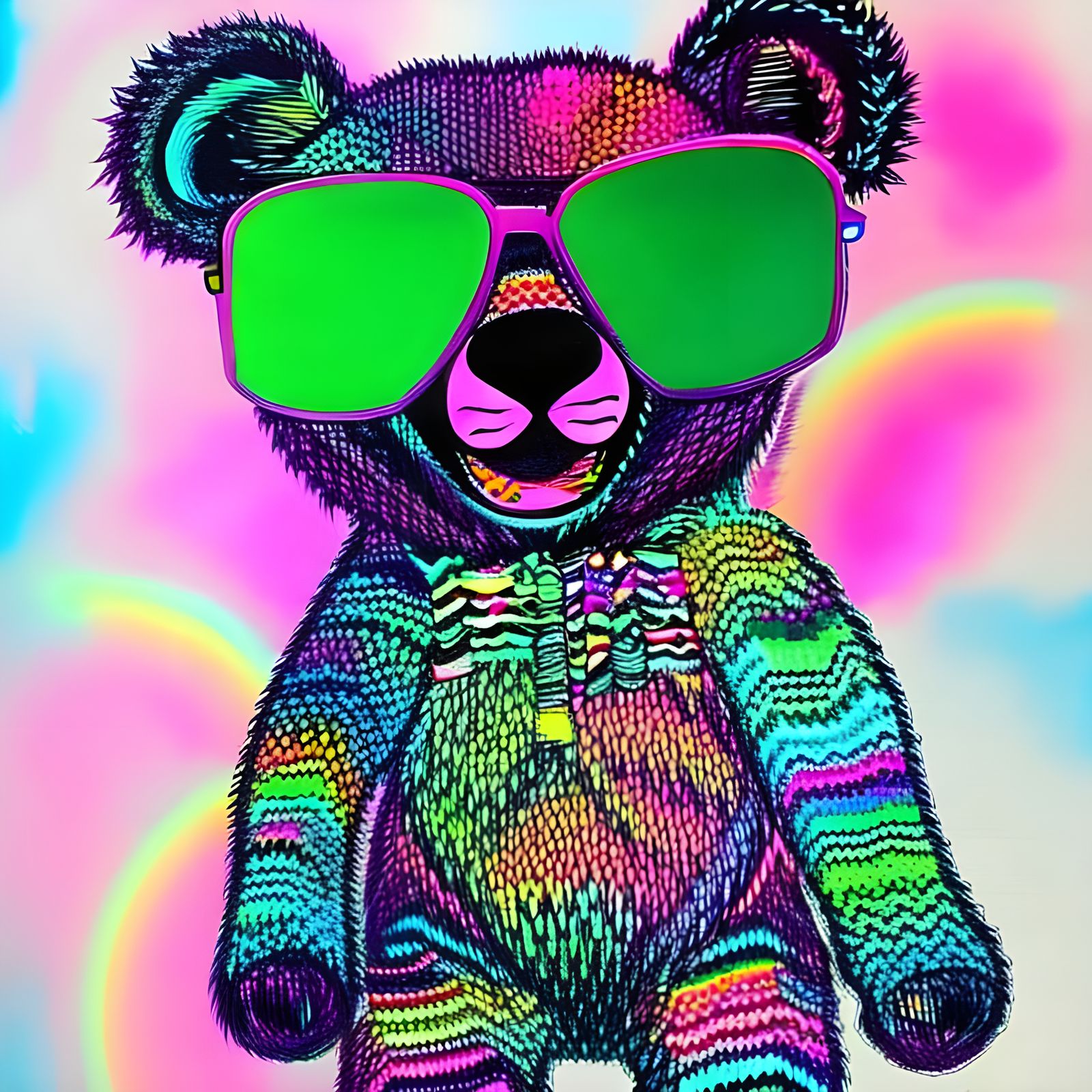 trippy teddy bear - AI Generated Artwork - NightCafe Creator