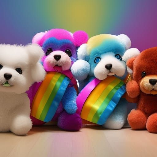 Rainbowcore, teddycore, supercute, fluffy - AI Generated Artwork ...