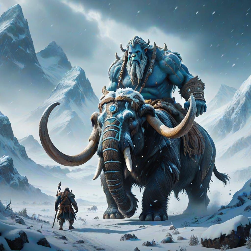 Out on the Frostkell tundra - Frost Giant Rides Mammoth Thro...