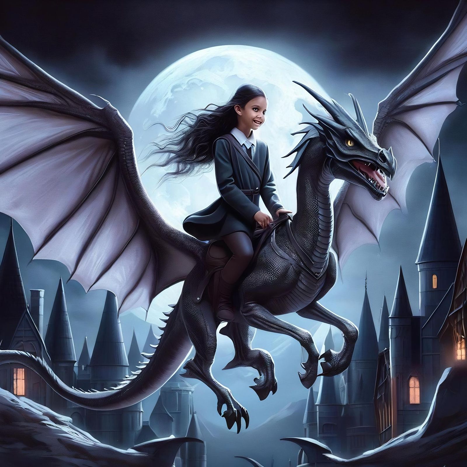 Sandra and her dragon - AI Generated Artwork - NightCafe Creator