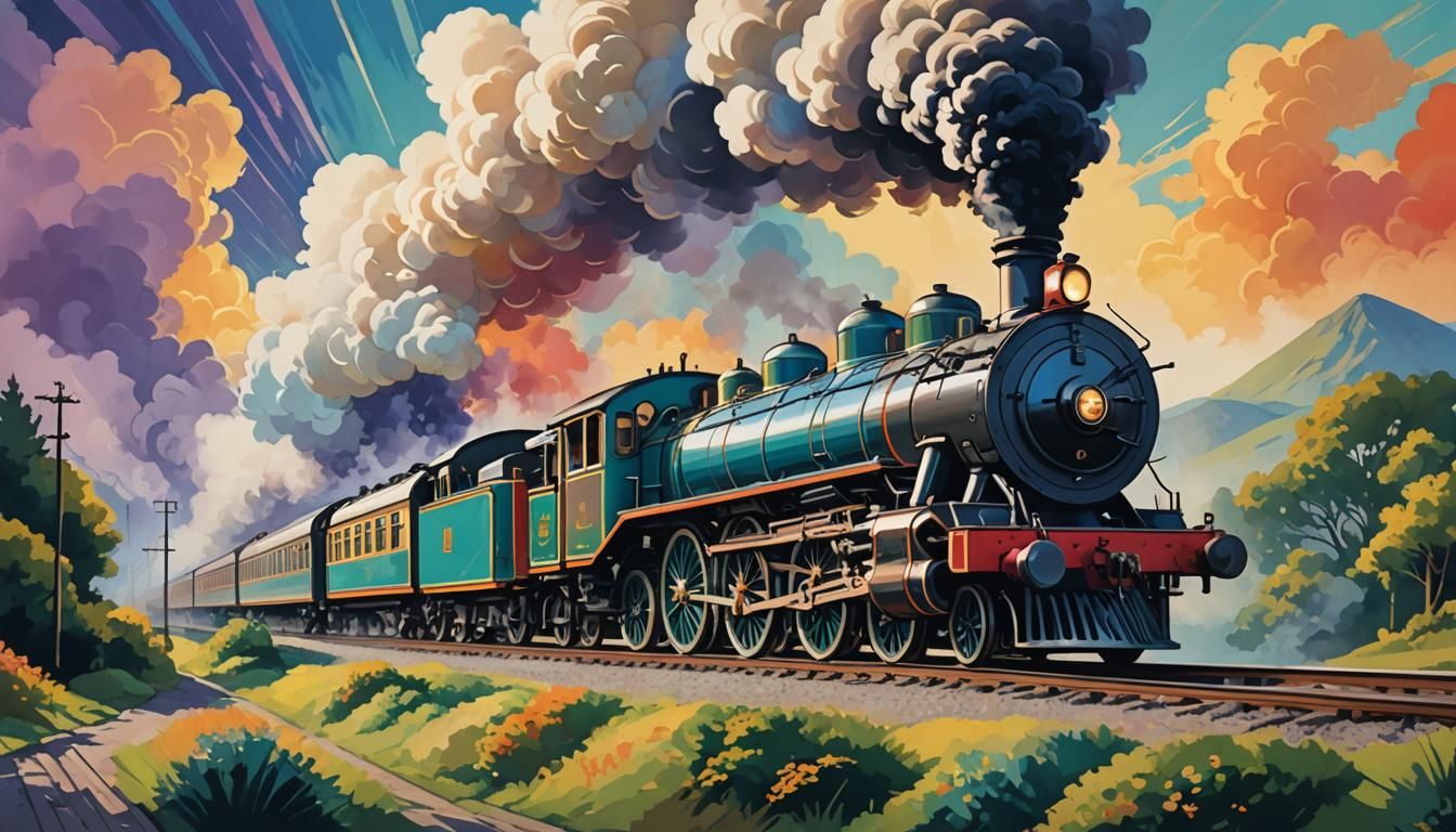 steam train - AI Generated Artwork - NightCafe Creator