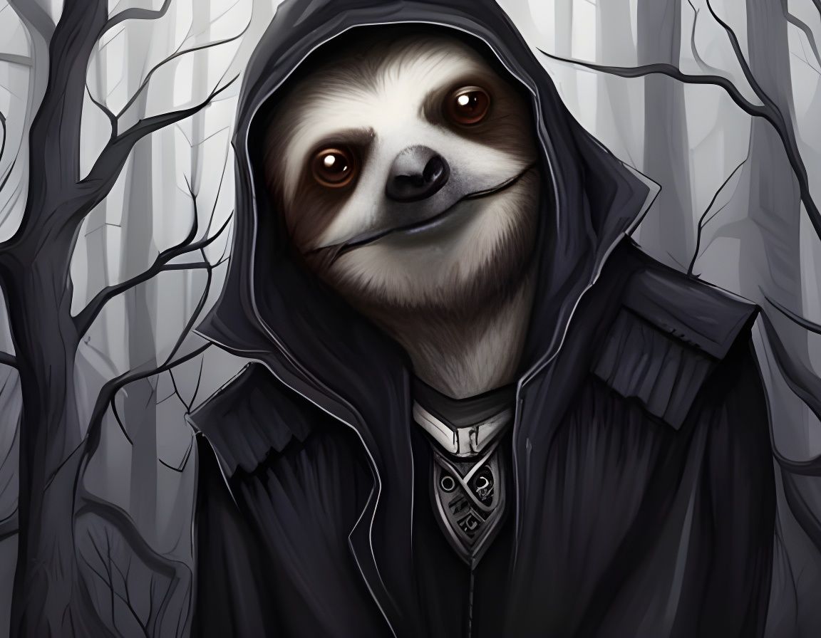 Goth Sloth - AI Generated Artwork - NightCafe Creator