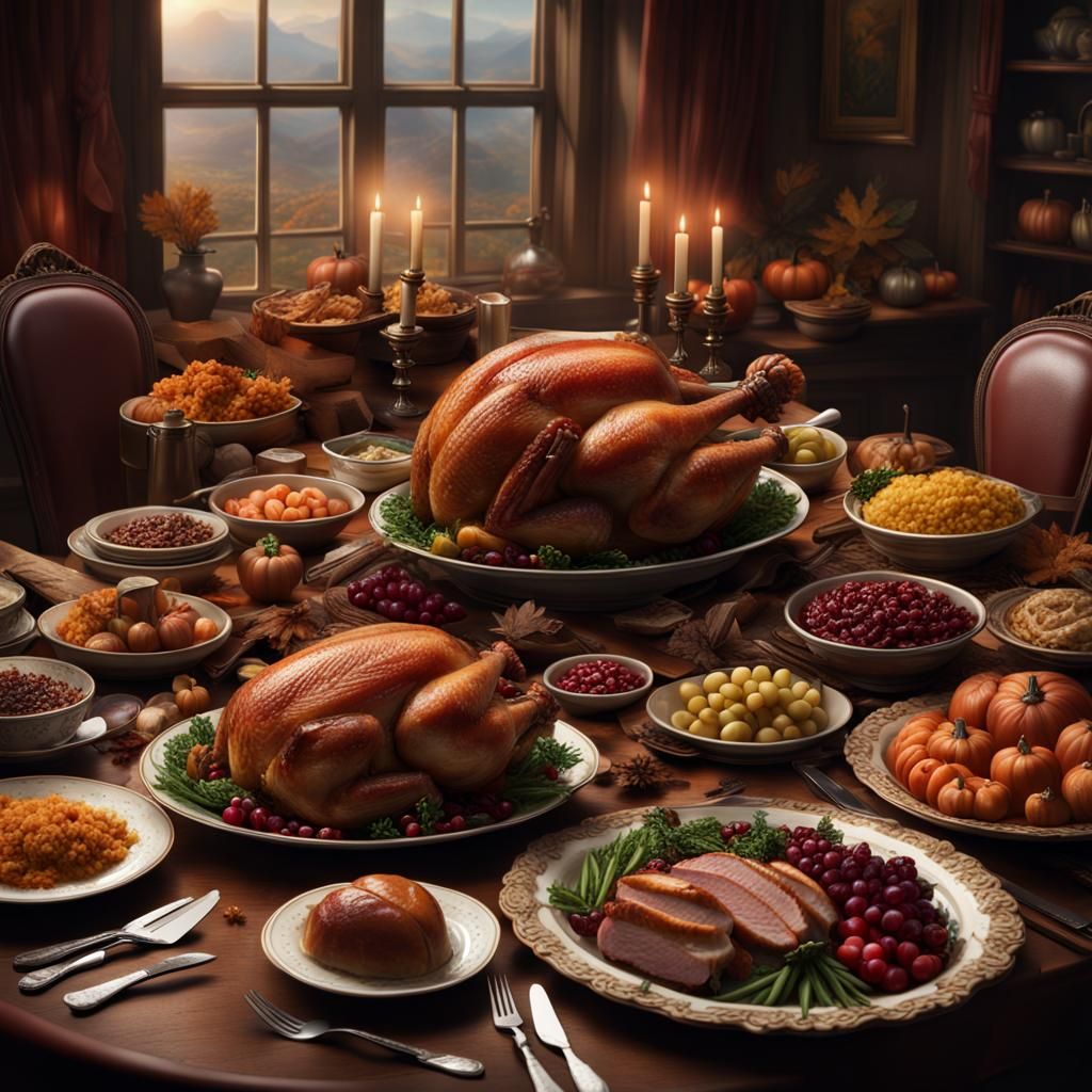 the art of a plate of Thanksgiving dinner - AI Generated Artwork ...