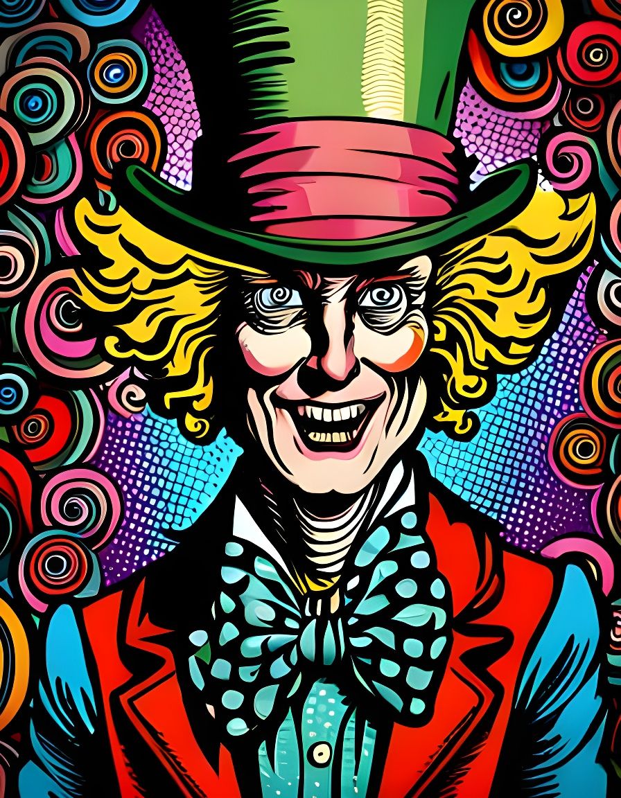 Mad Hatter insane lunatic deranged wacky terrifying nightmare rage ...