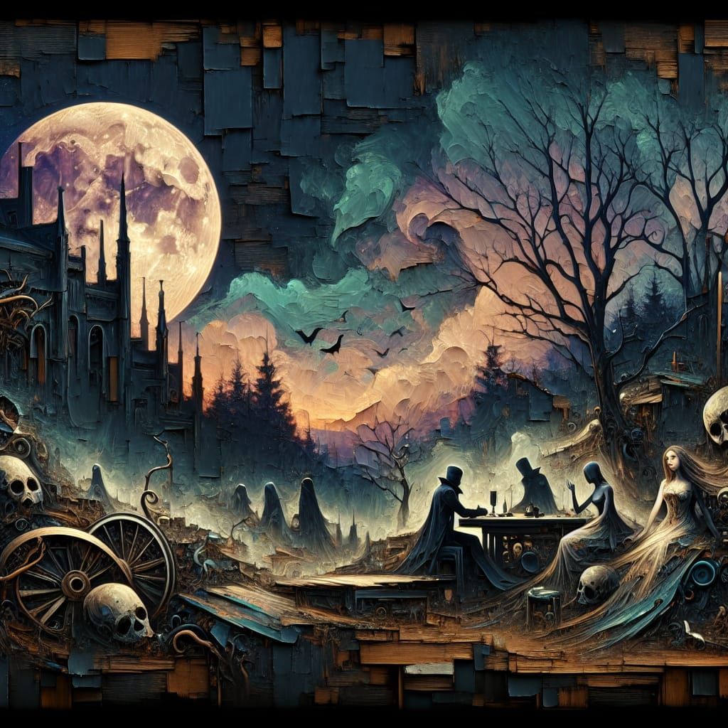 picnic in vampire land - Ethereal Vampire Love Scene in Surr...