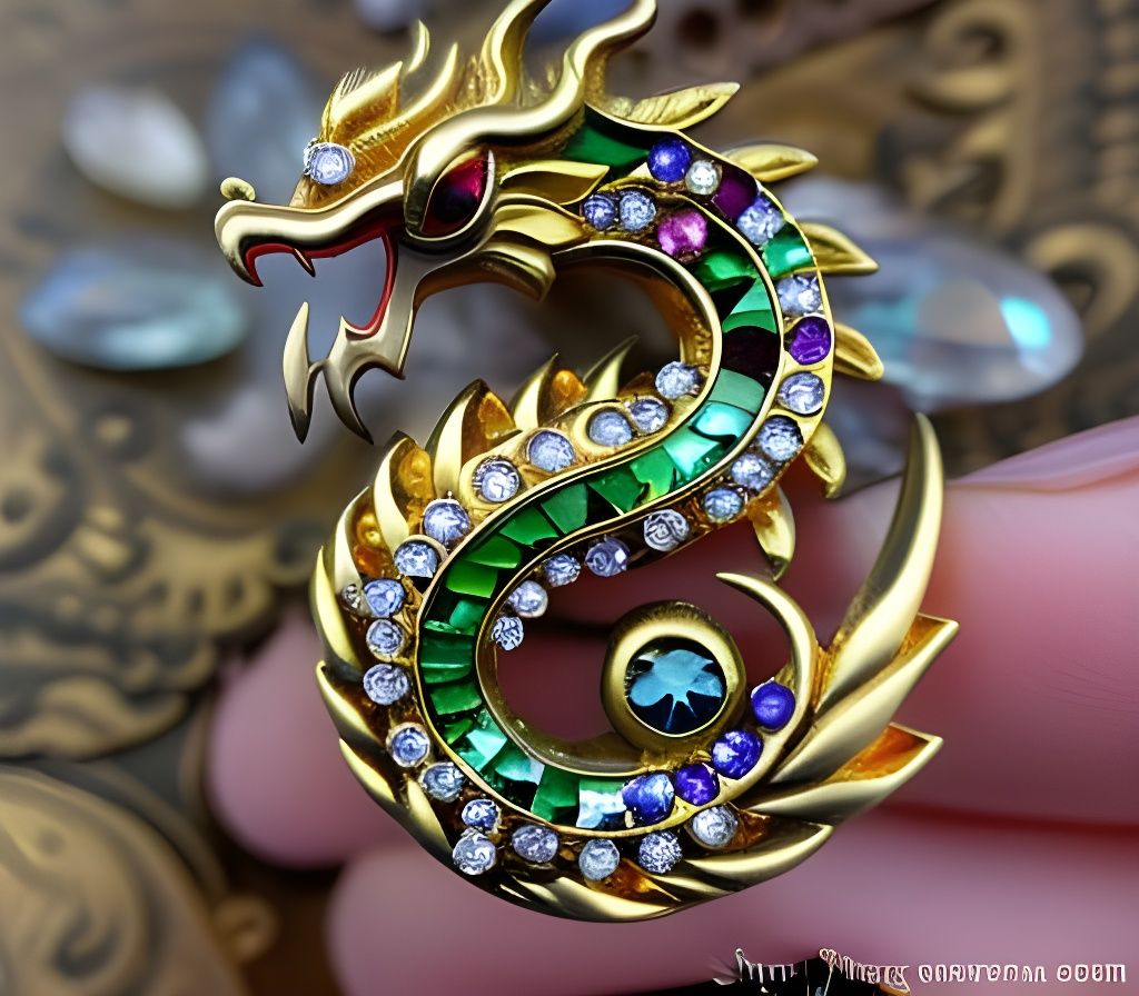 24 Karat Dragon Bling - AI Generated Artwork - NightCafe Creator