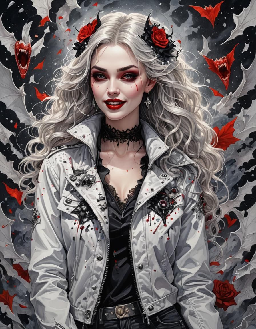 Teen Vampire 🤍 ️ (Monster High?) - AI Generated Artwork - NightCafe Creator