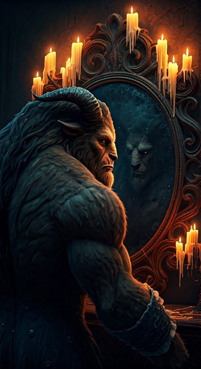 what i am - Gothic Beast Confronts Mystical Mirror