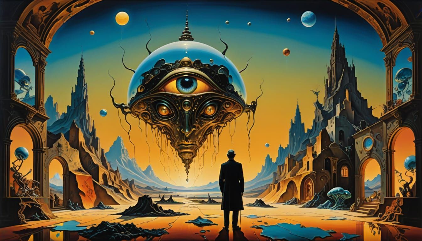 Surreal Alien Marketplace Scene in Vibrant Oil on ... - AI Art