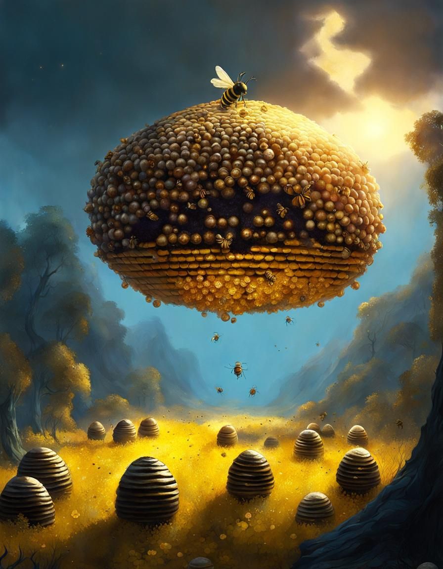 Strange beehive. - AI Generated Artwork - NightCafe Creator