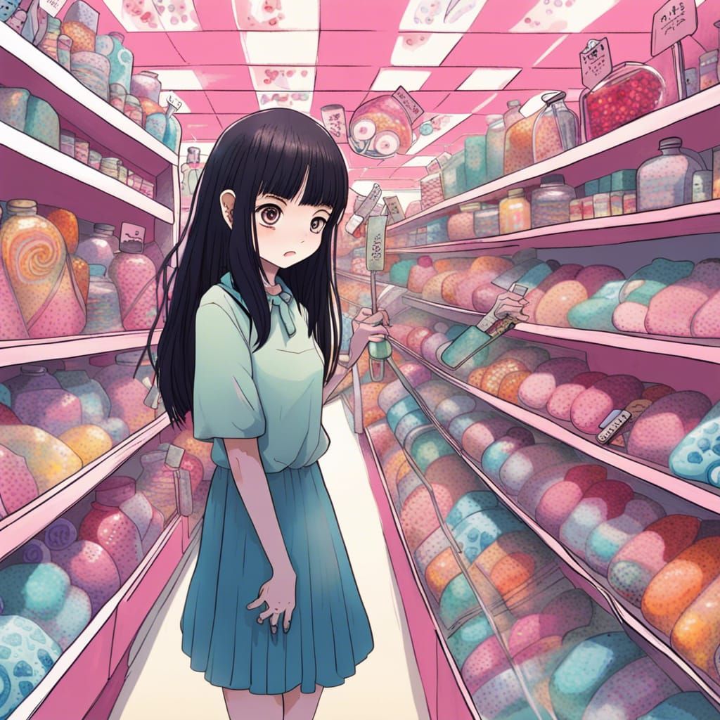 girl in candy store - AI Generated Artwork - NightCafe Creator
