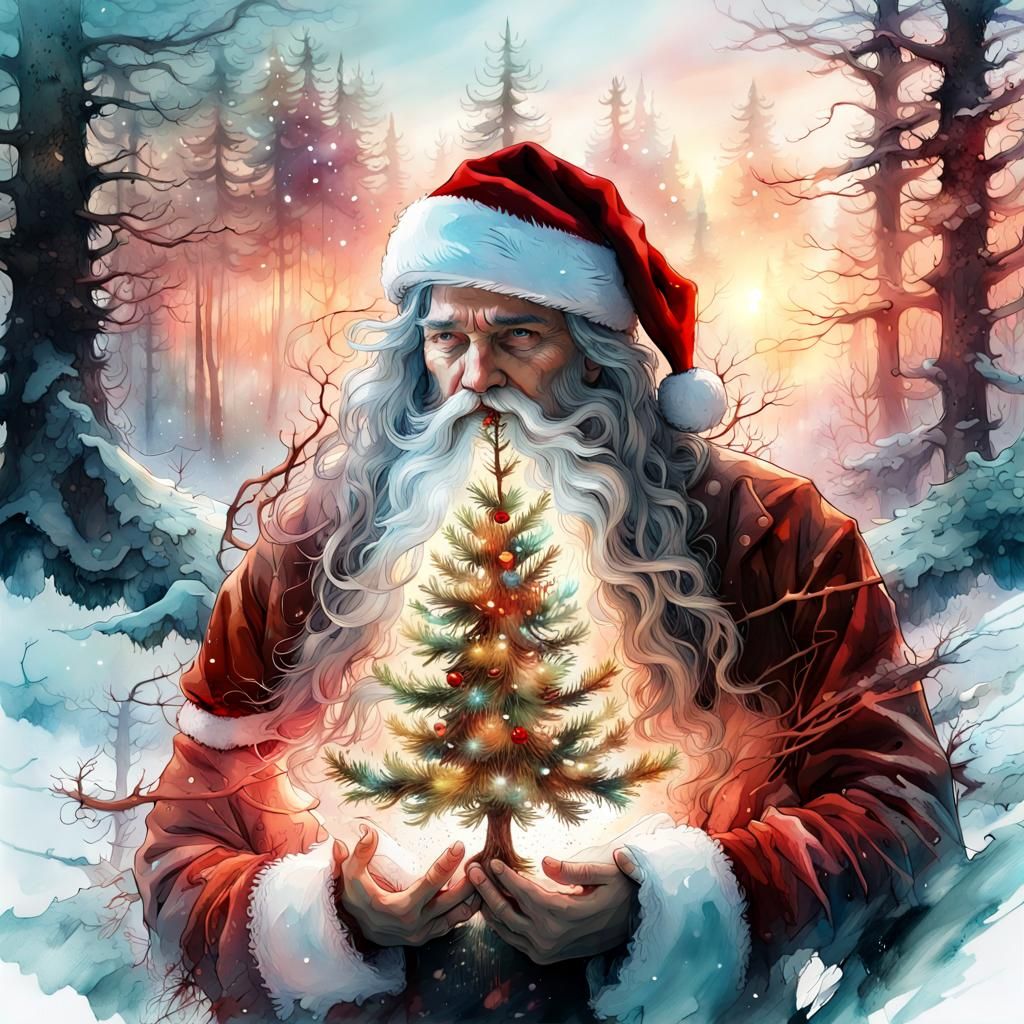 illustration of a Santa Claus - AI Generated Artwork - NightCafe Creator