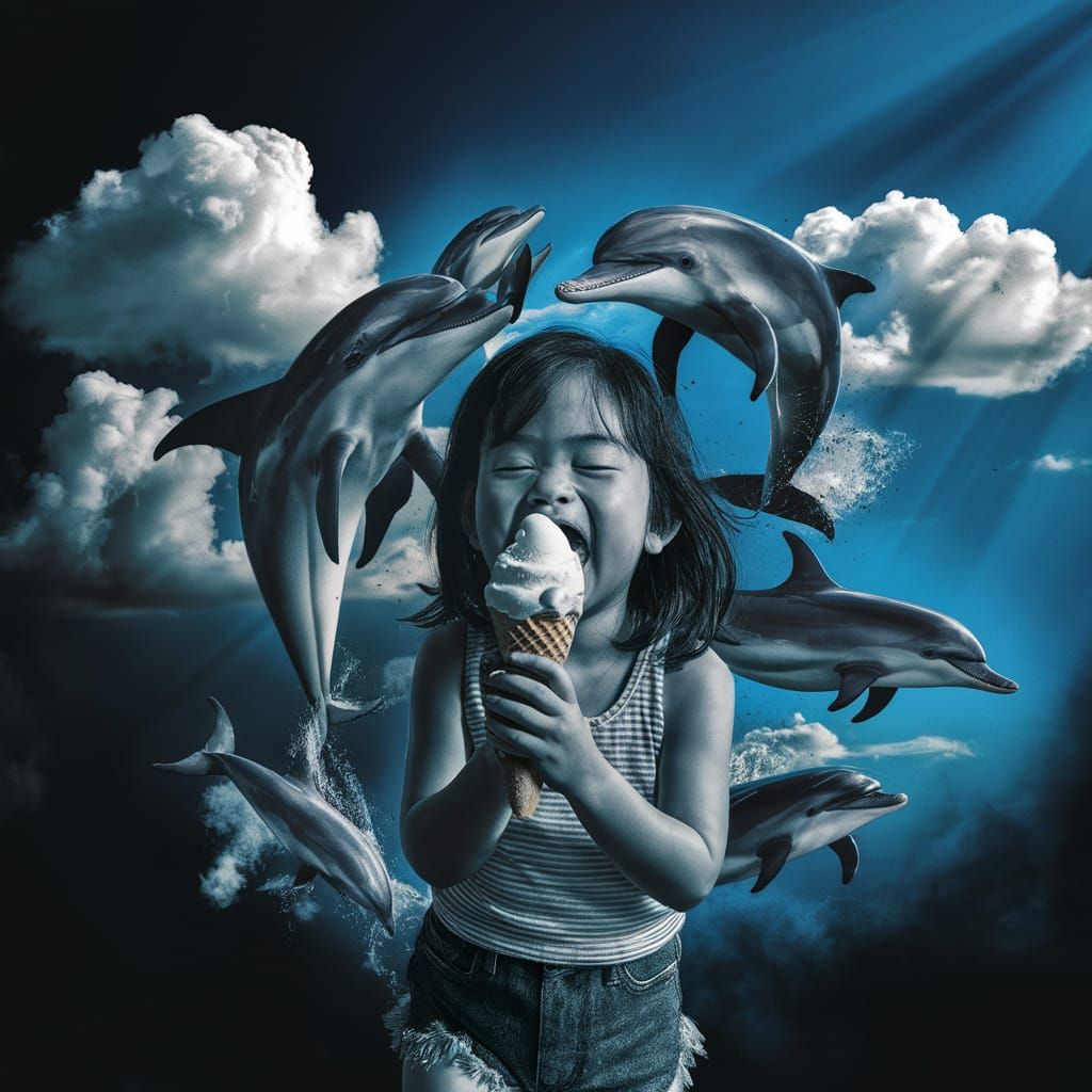 Dolphins and ice cream - AI Generated Artwork - NightCafe Creator