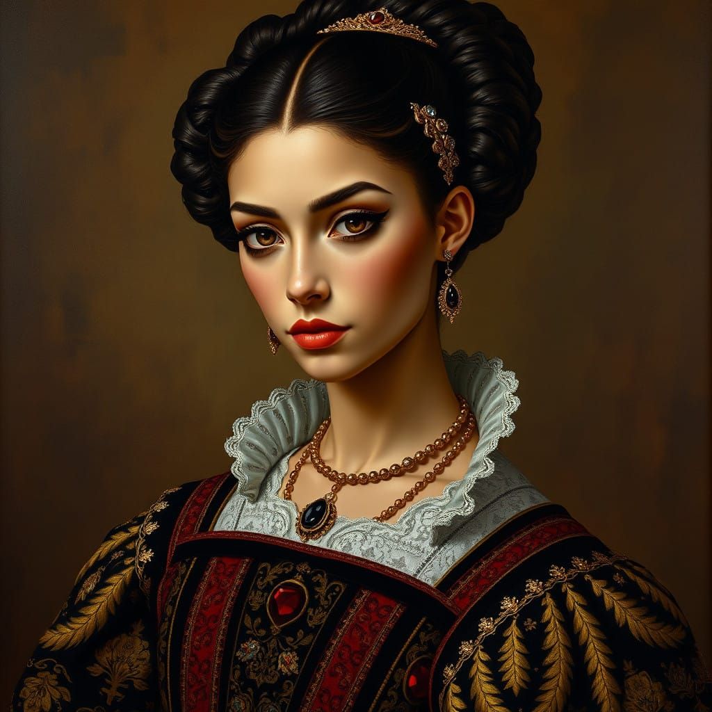 Tudor Queen. - Elegant Tudor Queen in Renaissance Attire