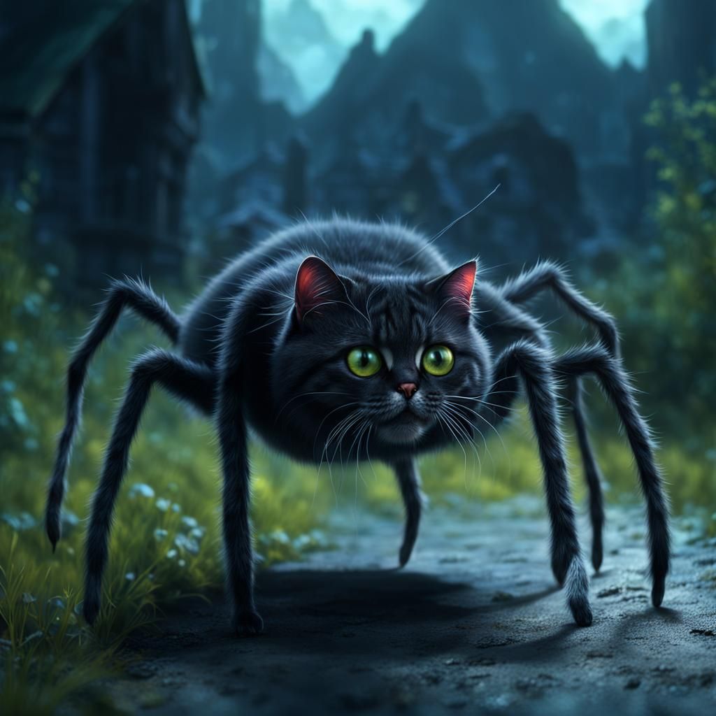 Cat spider - AI Generated Artwork - NightCafe Creator