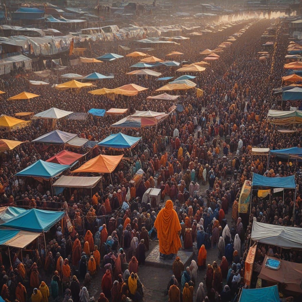 Maha Kumbh Mela 02/25 Prayagraj - Vibrant Devotee Amidst Mah...