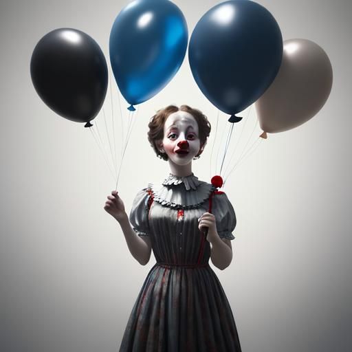 Birthday Clown's Balloon Art: A Rockwell-esque Sce... - AI Art