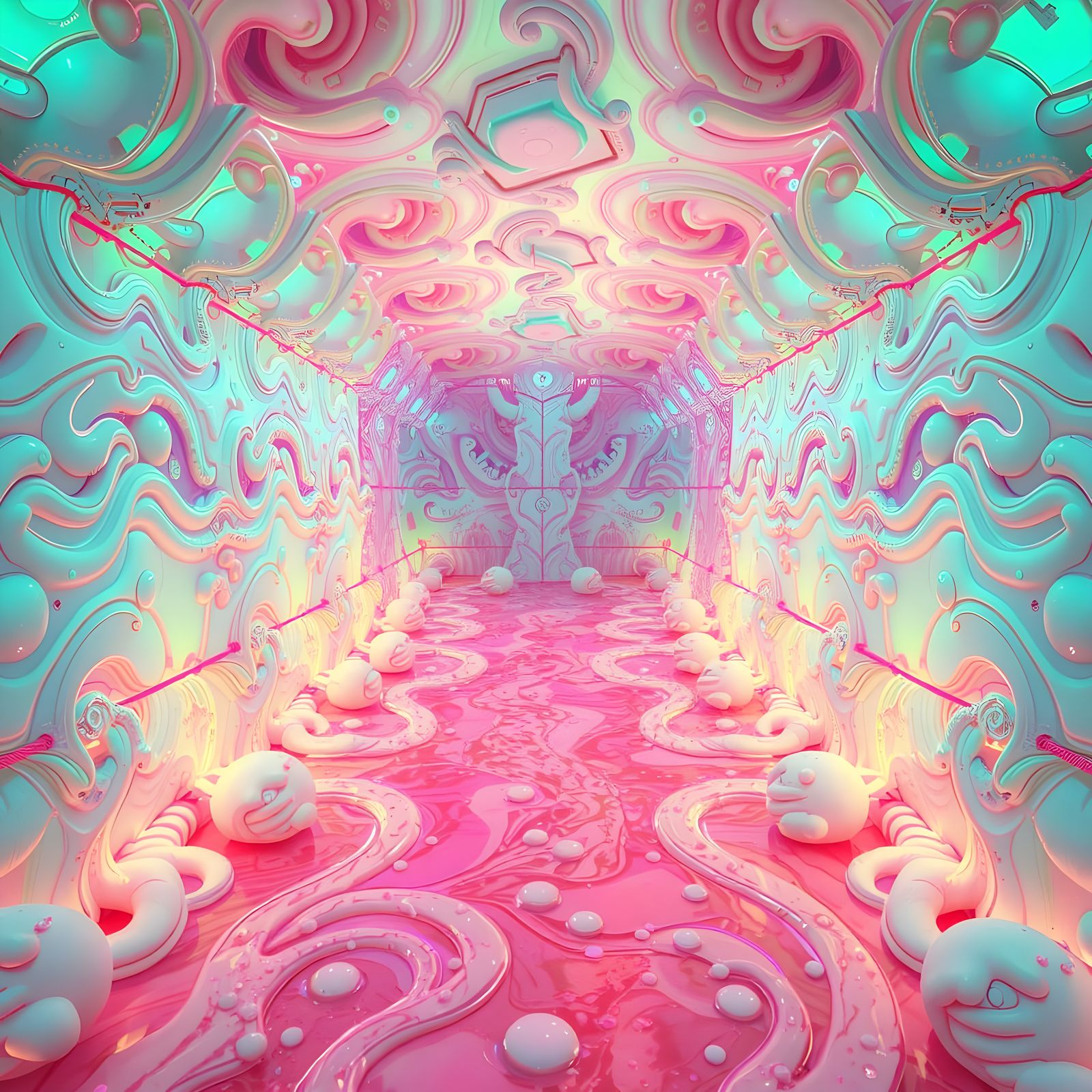 Xenographic Post-Kawaii Corridor - Cyberpunk Viscous Goo Cre...