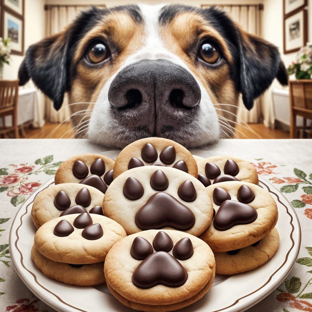 Doggy Treats - Heartwarming Cookies and a Curious Dog's Nose