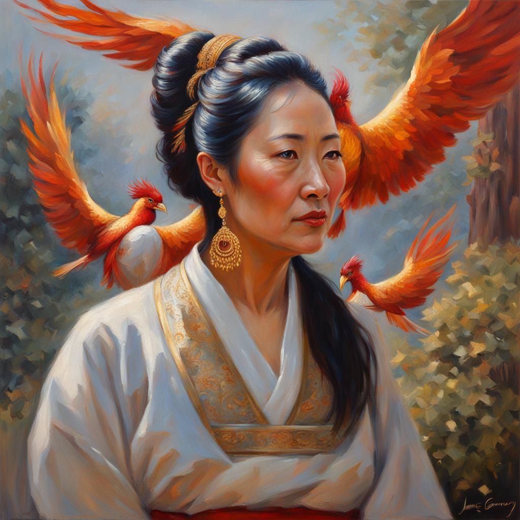 Beautiful Middle-Aged Lady, Asian Beautiful Phoenix - AI Generated ...