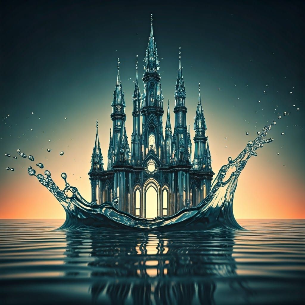 The Splash Castle - Crystal Water Castle in Vibrant Light