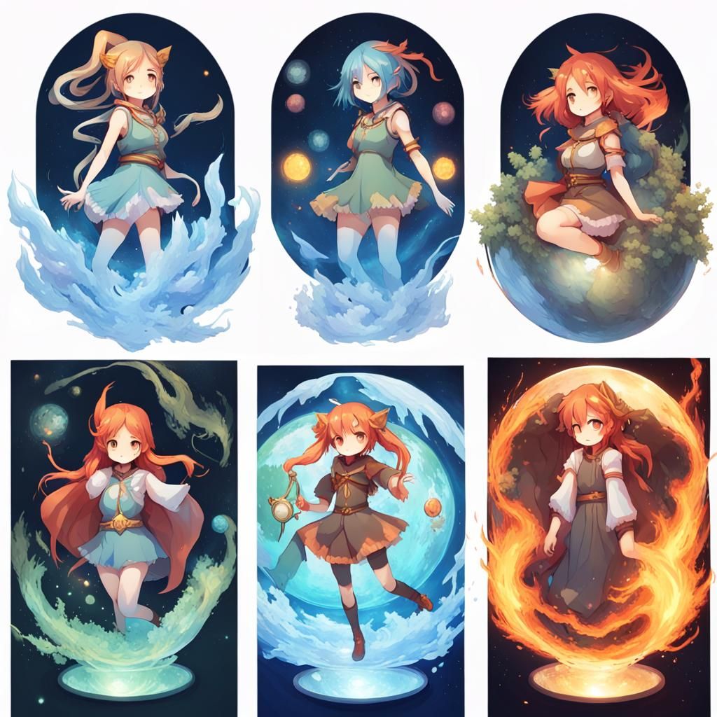 anime elementals - AI Generated Artwork - NightCafe Creator