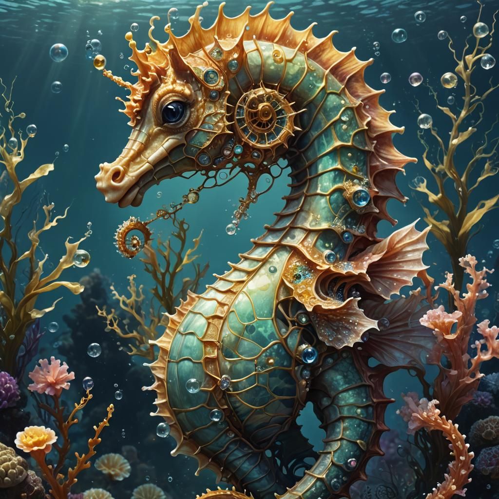 Ocean Creatures - Seahorse - AI Generated Artwork - NightCafe Creator