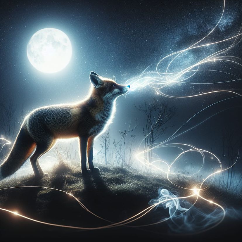 Fox Transformation into Shadow Figure - AI Art