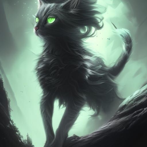 Gray Ethereal Cat - AI Generated Artwork - NightCafe Creator