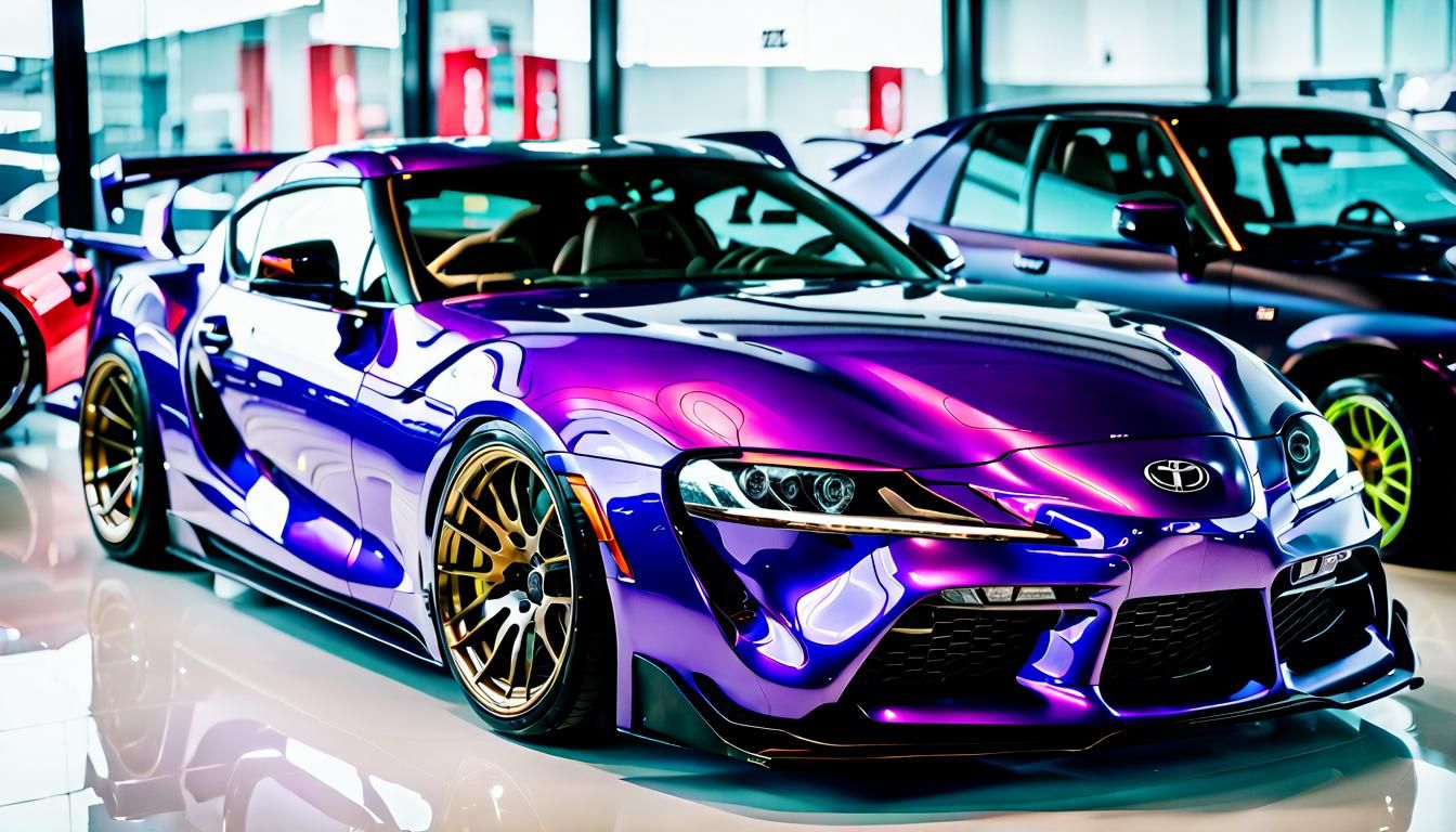Purple JDM Toyota Supra A90, Midday Showroom - AI Generated Artwork ...