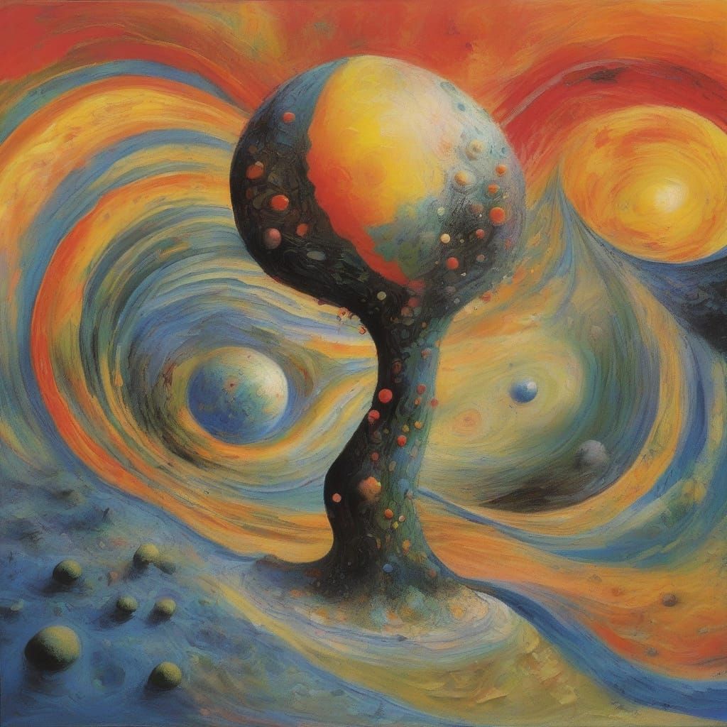 Surrealist Alien in a Dreamlike Landscape with Swi... - AI Art