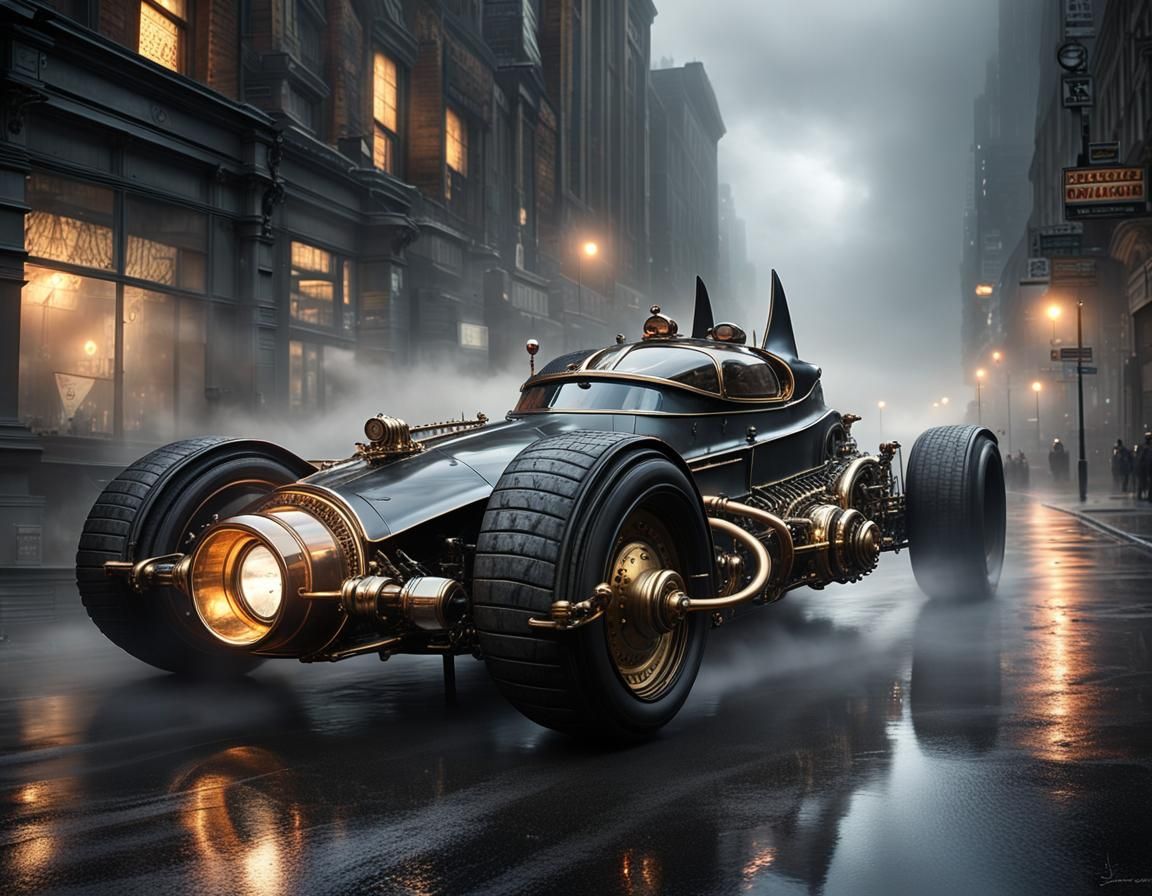 Steampunk Batmobile - AI Generated Artwork - NightCafe Creator