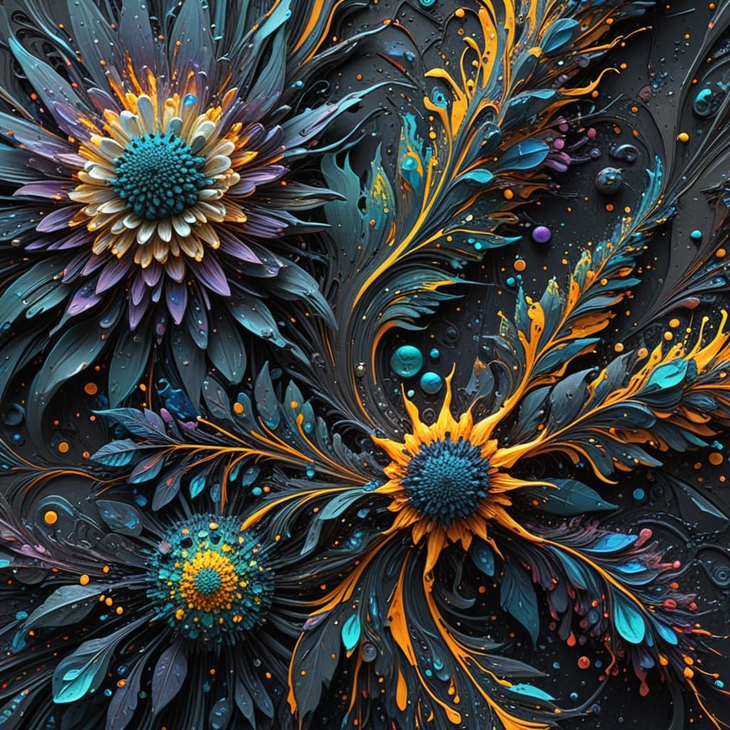 Fractal Fusion of Microchip and Mycelium in Cyberp... - AI Art