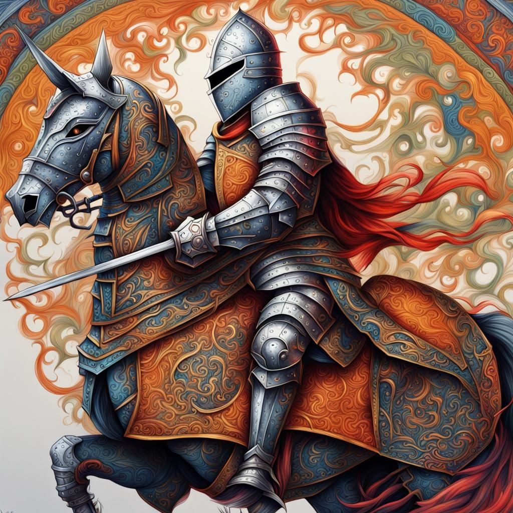 Calligraphy knight - AI Generated Artwork - NightCafe Creator